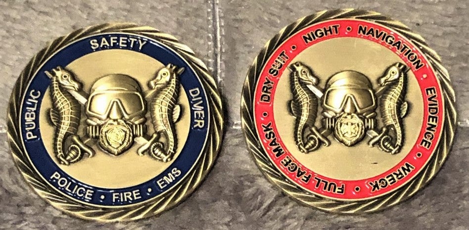PSD Challenge coin, public safety diver challenge coin, challenge coin ...